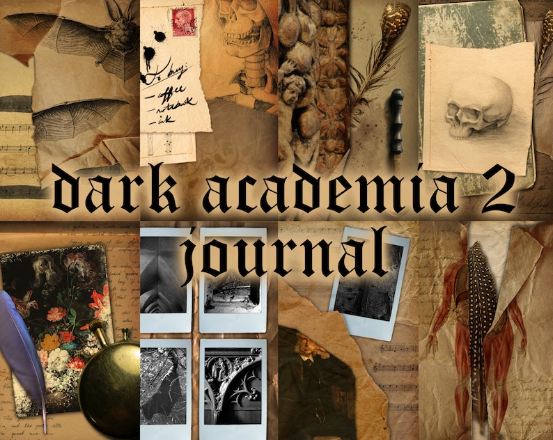 Dark Academia 2 Journal ~ Journal Kit, Printable Journal Kit, Shabby ...