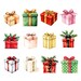 Watercolor Gift Box Clipart Bundle (12 PNG, Transparent Background ...