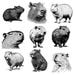 Capybara Clipart Bundle (9 SVG/PNG, Transparency), Cute Vector ...