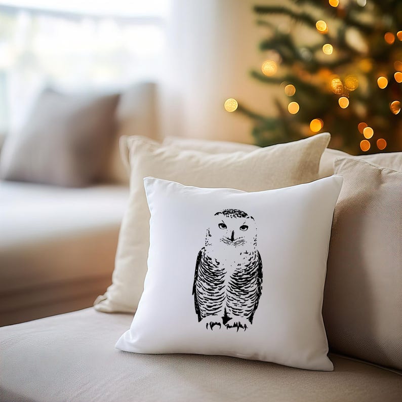 Snowy Owls Outline Illustration Bundle 9 SVG/PNG, Polar Bird of Prey ...