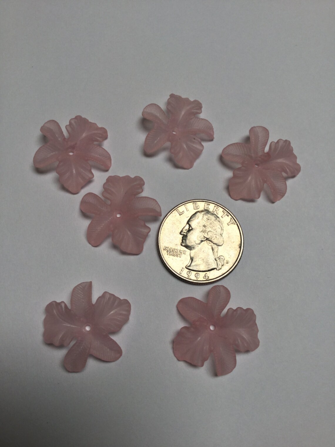 Powder Pink Lexan Orchid Beads 12 Pieces 374 - Etsy