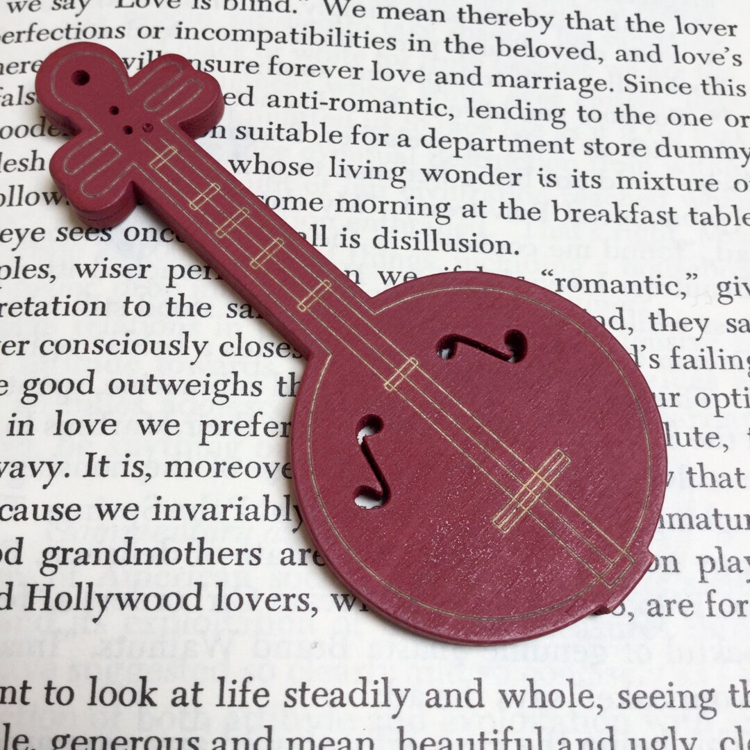 Carved and Painted Wood Banjo Pendants in Dark Pink 4 Pieces - Etsy