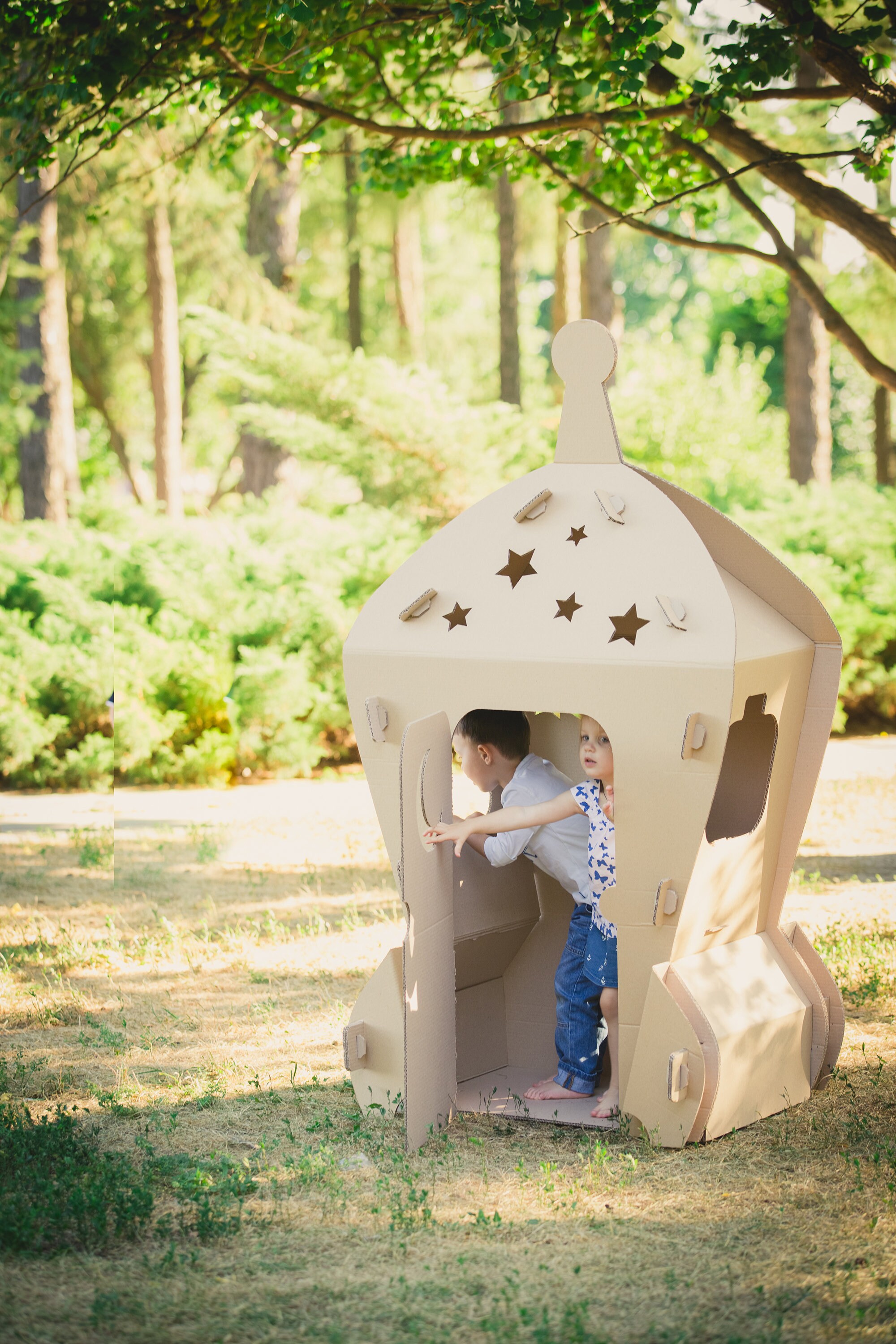 Personalized Cardboard Space Shuttle | Kids Spaceship Playhouse ...