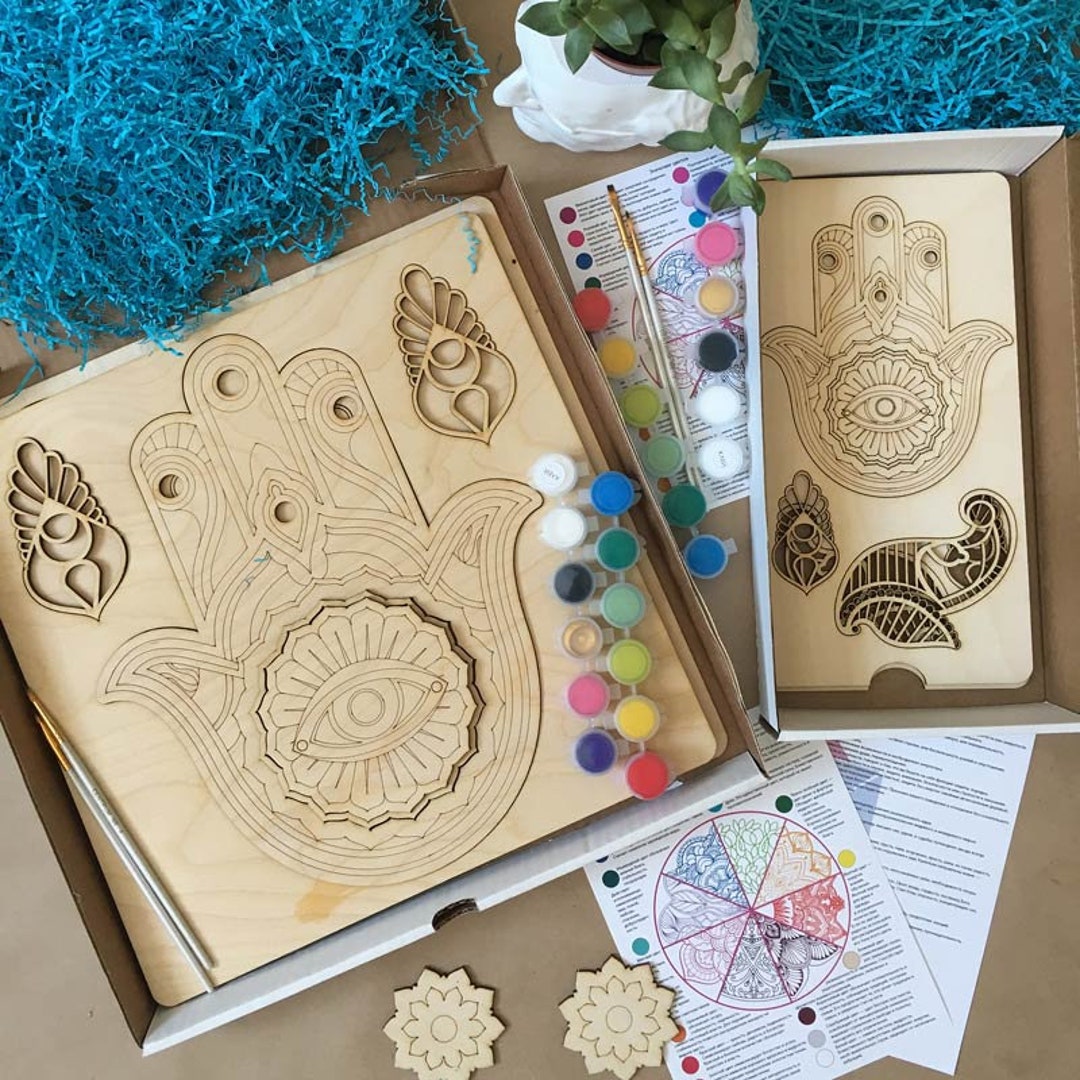 Hamsa Kit to Create Your Protective Amulet. Painting Kit. Mandala Paint ...