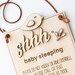 Personalised Baby Sleeping Sign Don't Ring Doorbell Front Door Sign Do ...