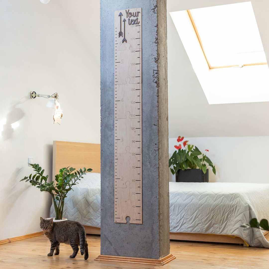 Personalized Growth Chart Ruler 3D With Height Marking Arrows Playroom ...