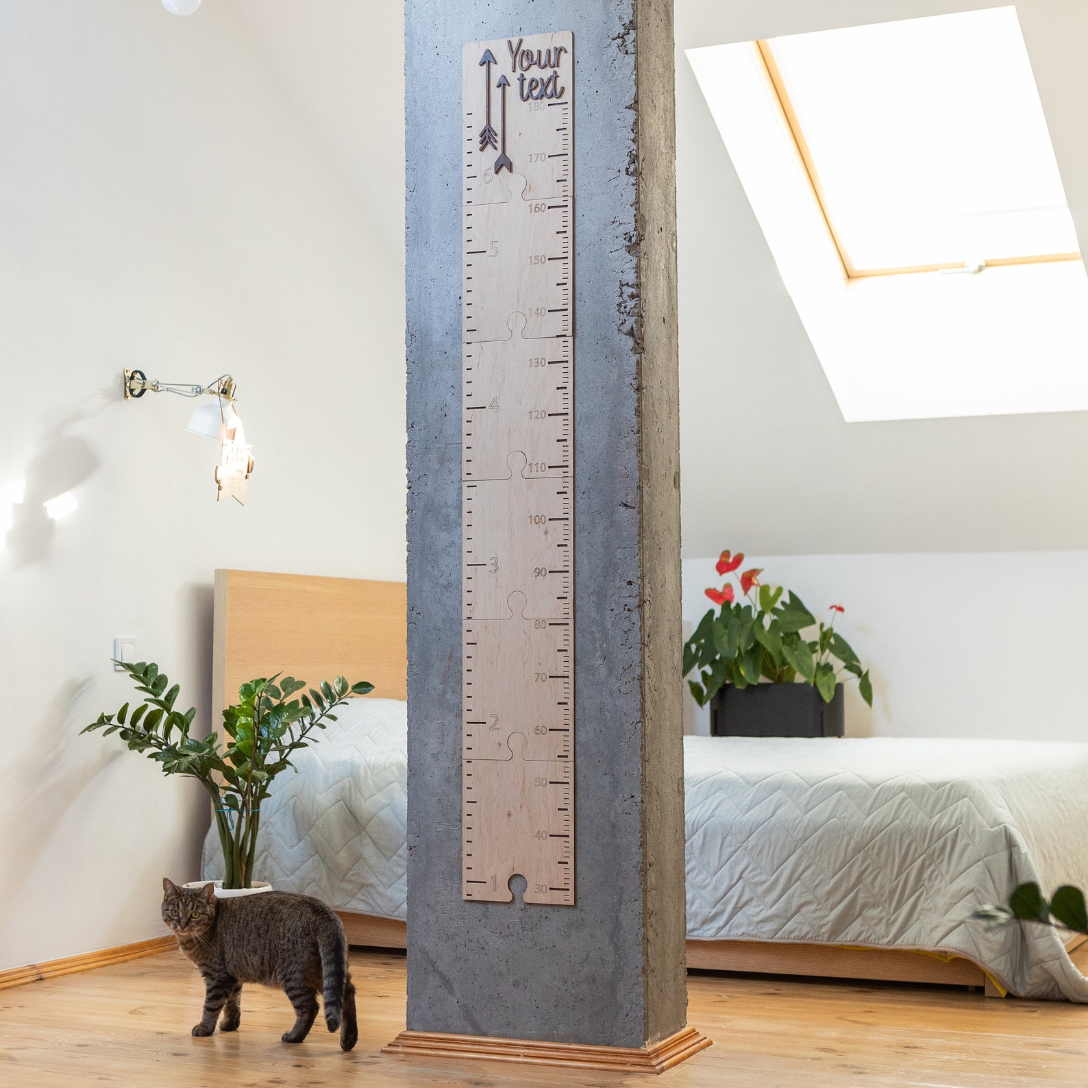 Personalized Growth Chart Ruler 3D With Height Marking Arrows Playroom ...