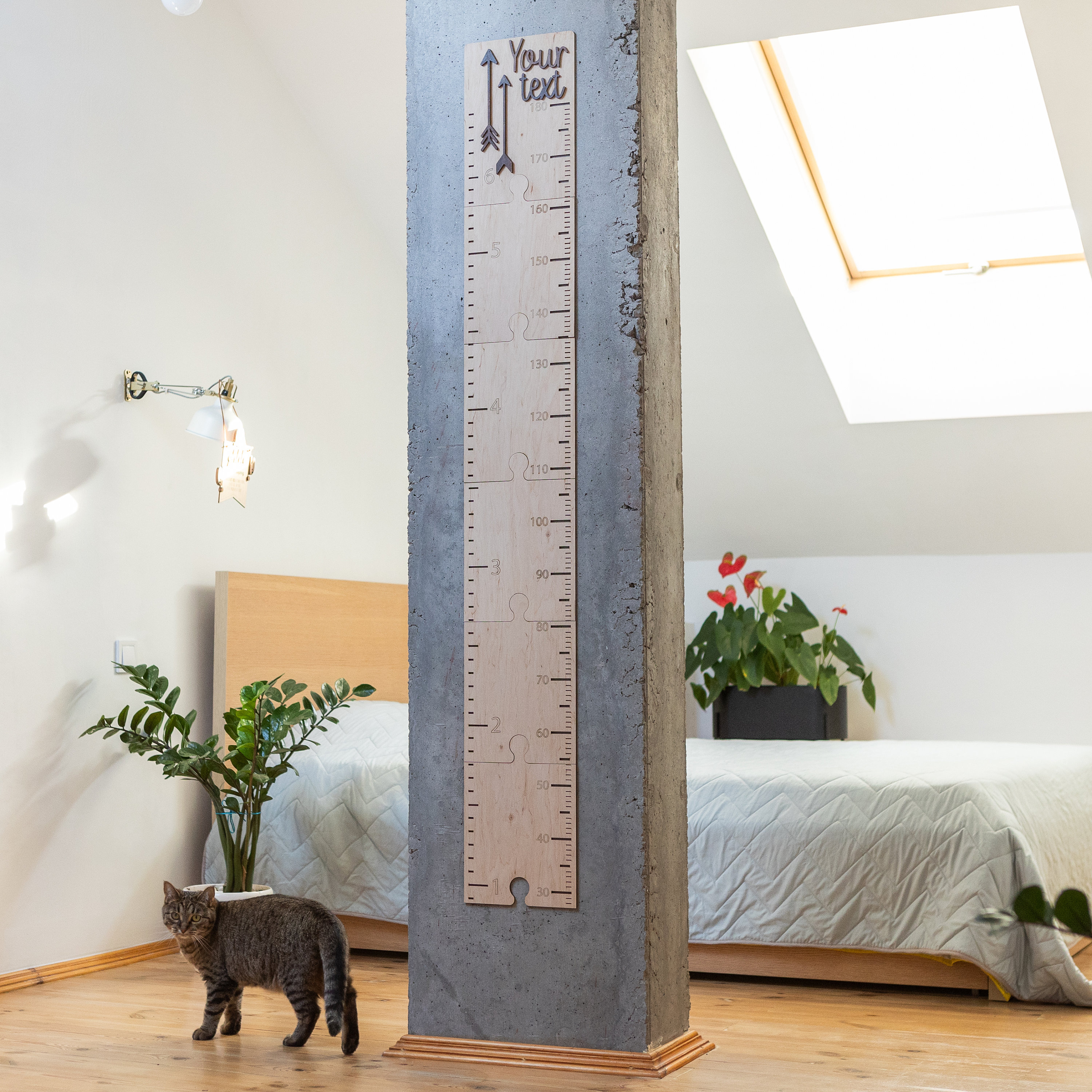 Personalized Growth Chart Ruler 3D With Height Marking Arrows Playroom ...