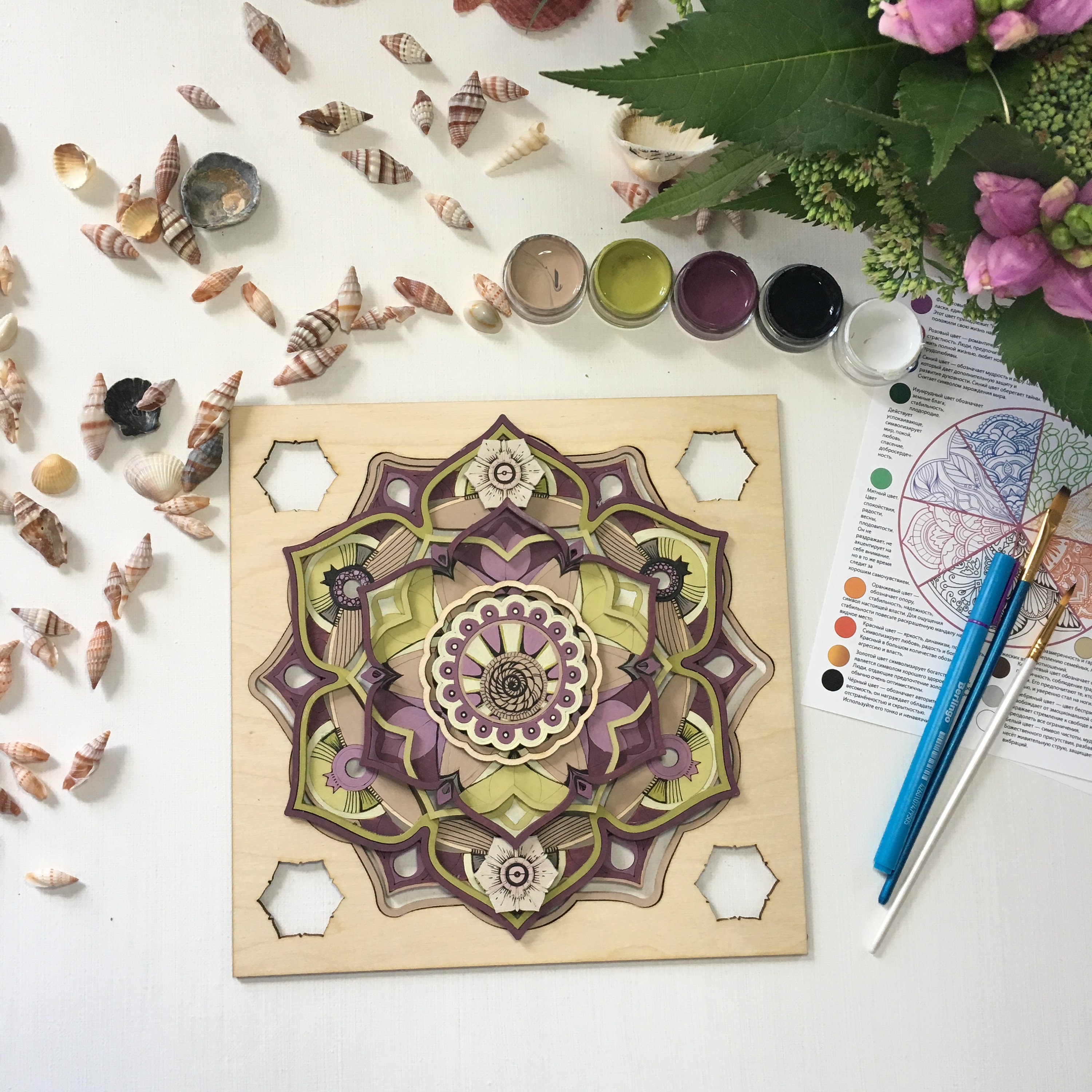 Mandala CONCEPTION Painting Kit Wooden Mandala Paint Kits for - Etsy