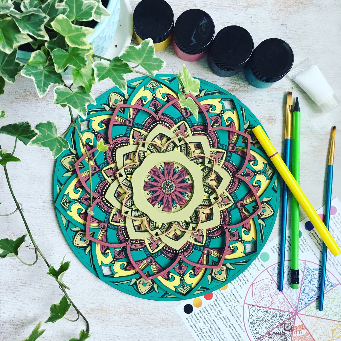 Mandala HEALTH Painting Kit Wooden Mandala Paint Kits for - Etsy