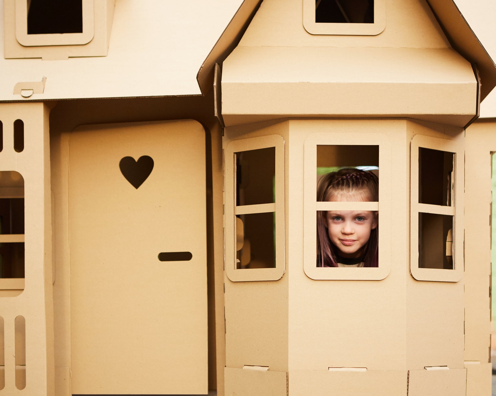 Playhouse. Cardboard Playhouse. Creative Crafts Playhouse for Kids. the ...