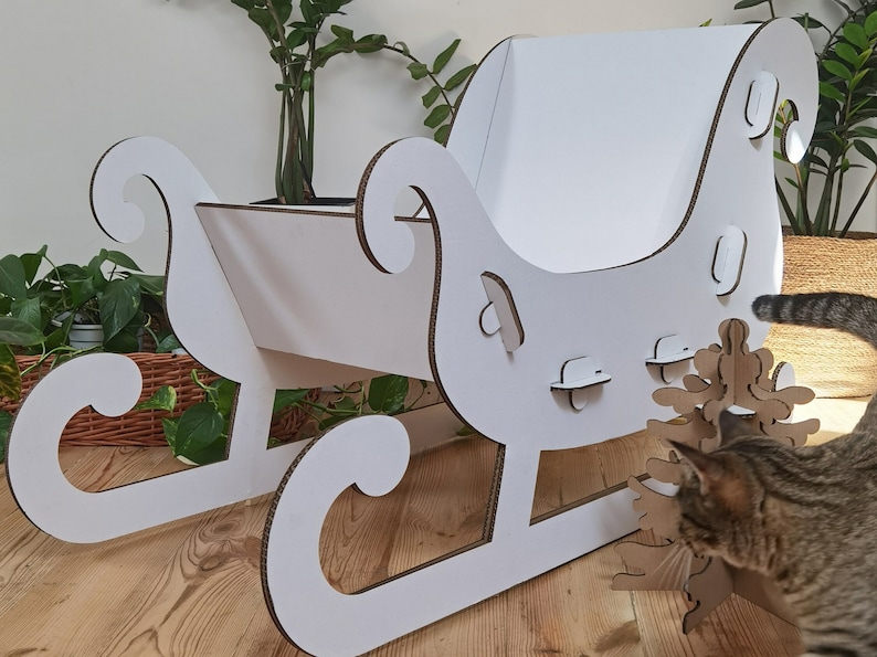 Cardboard Christmas Sled, Santa's Sleigh, Sleigh, Vintage Sleig ...