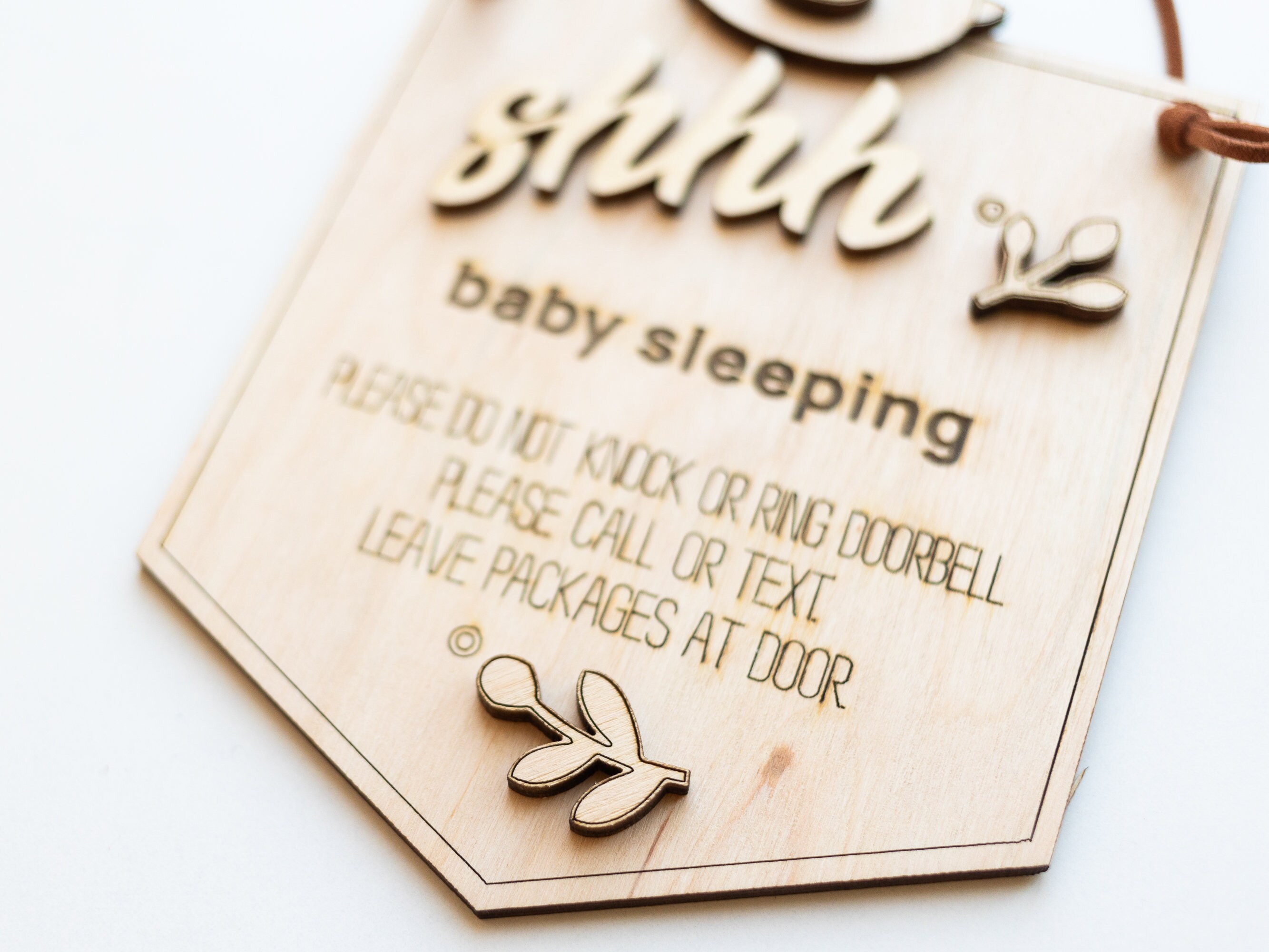 Personalised Baby Sleeping Sign Don't Ring Doorbell Front Door Sign Do ...