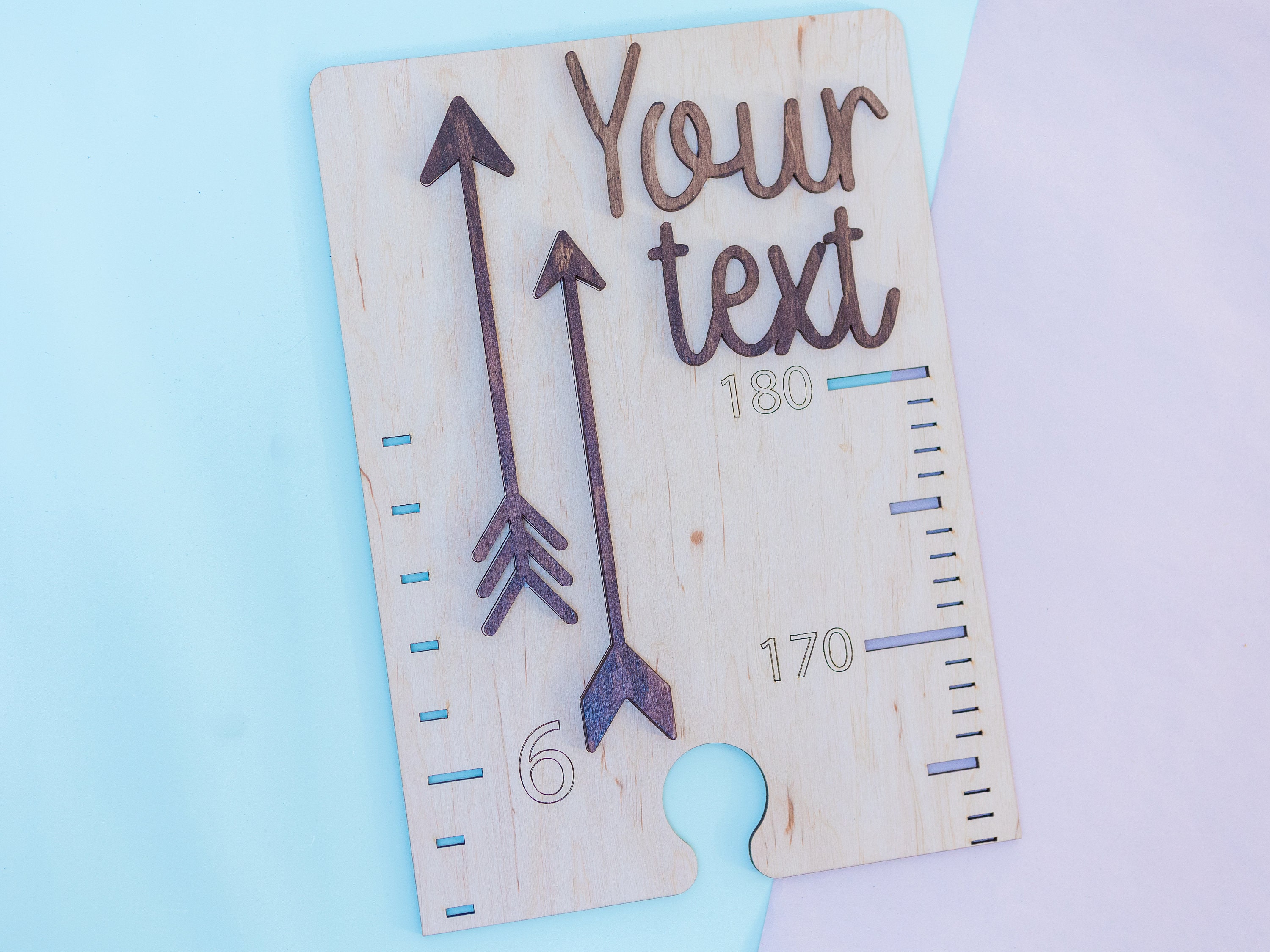 Personalized Growth Chart Ruler 3D With Height Marking Arrows Playroom ...