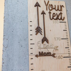 Personalized Growth Chart Ruler 3D With Height Marking Arrows Playroom ...