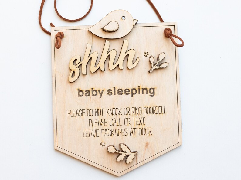 Personalised Baby Sleeping Sign Don't Ring Doorbell Front Door Sign Do ...