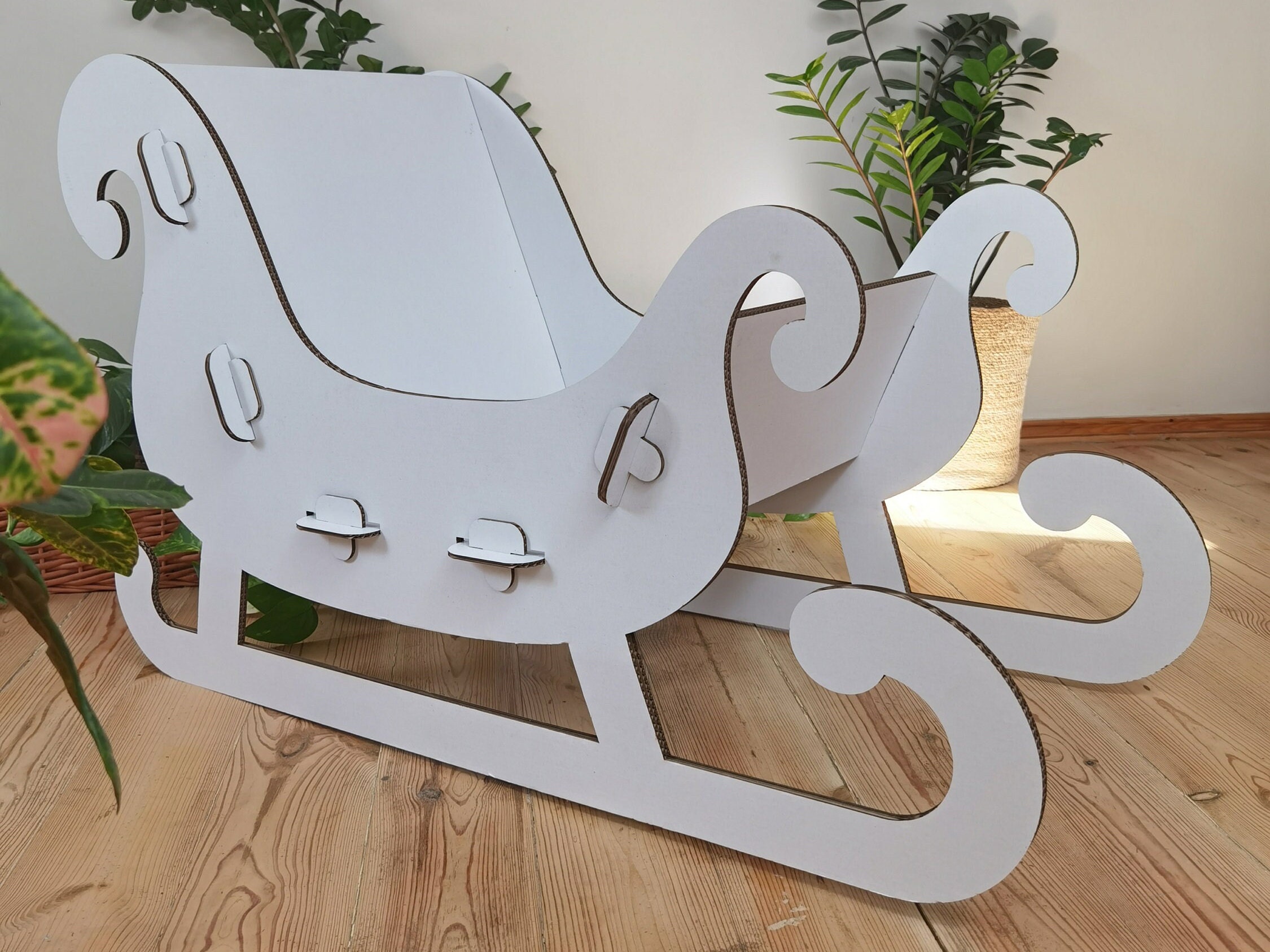 Cardboard Christmas Sled, Santa's Sleigh, Sleigh, Vintage Sleig ...