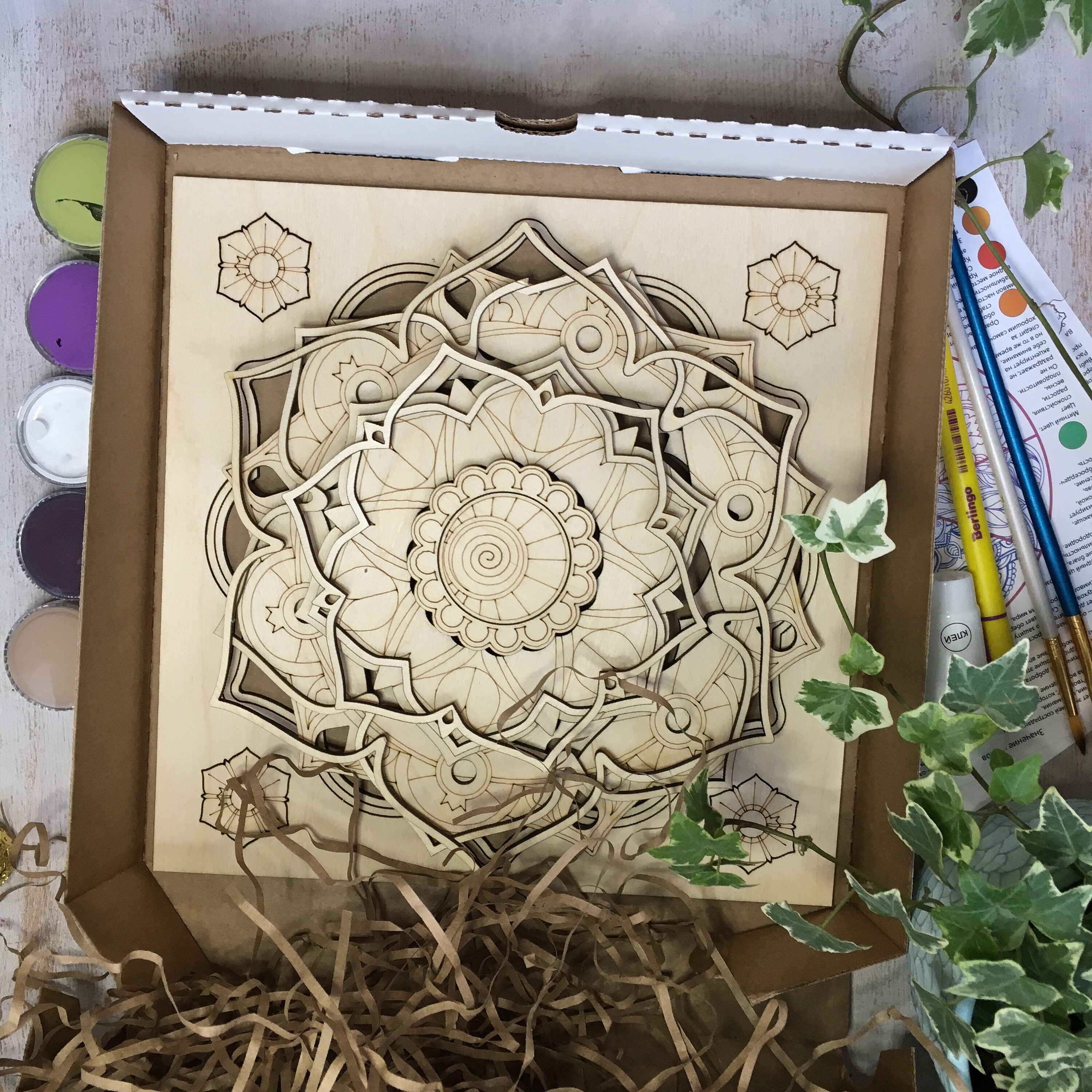 Mandala CONCEPTION painting kit Wooden Mandala paint kits for | Etsy