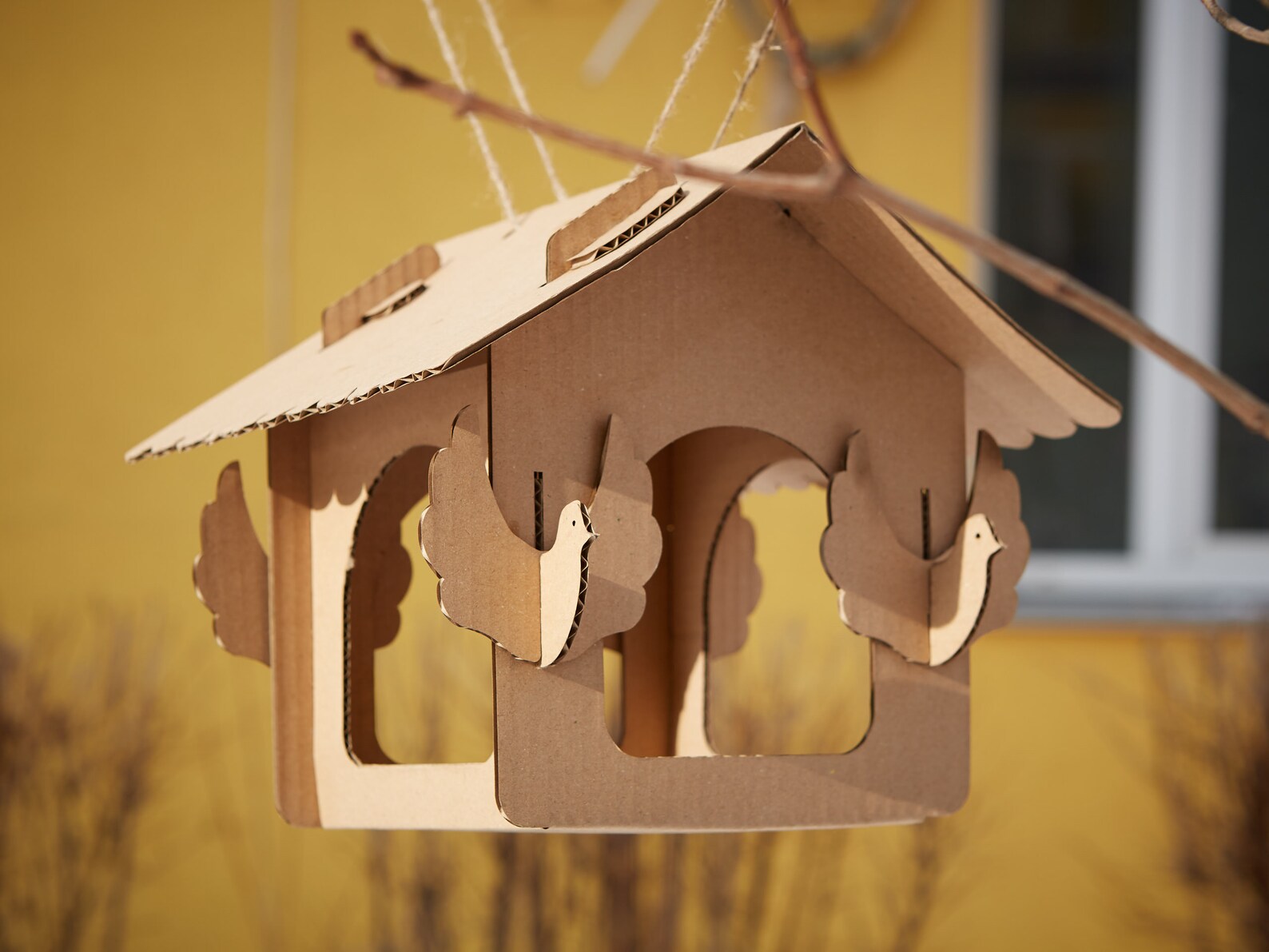 Cardboard Bird House Laser Cut Files Digital Download Cdr Dxf Svg Ai ...
