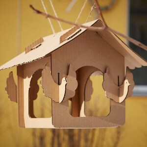 Cardboard Bird House Laser Cut Files | Digital Download | Cdr | Dxf ...