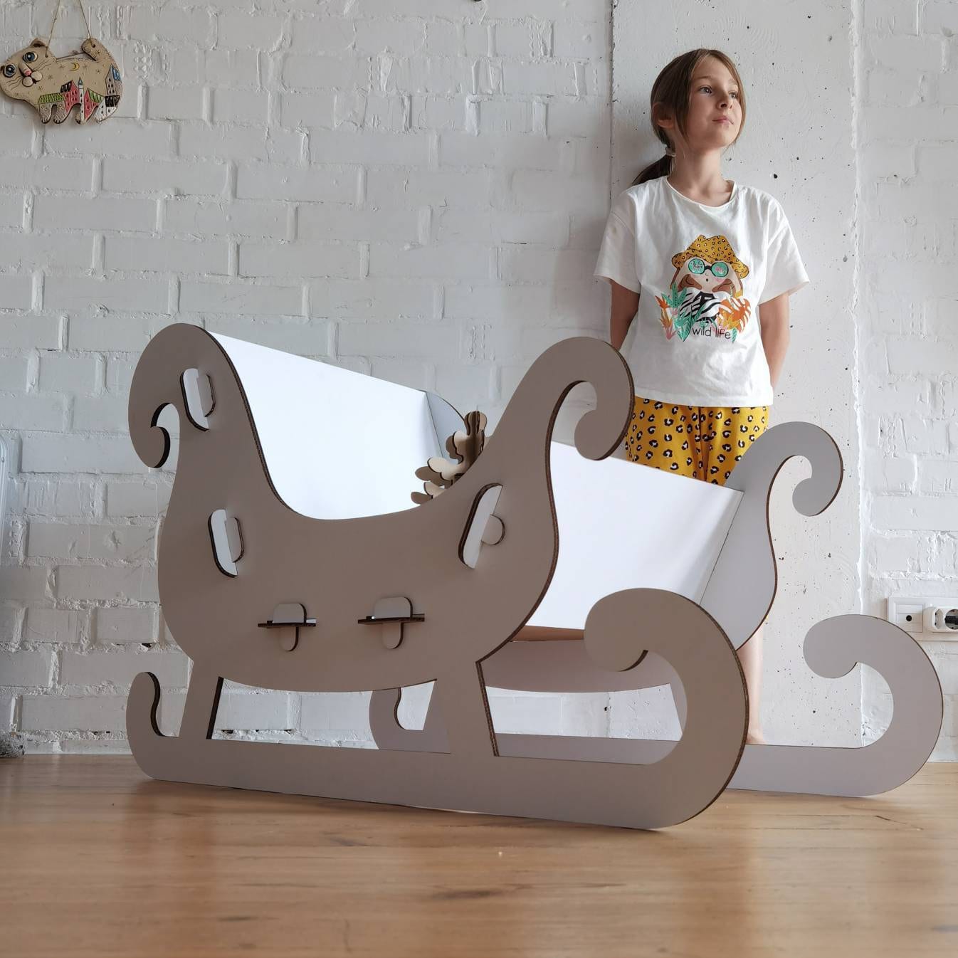 Cardboard Christmas Sled, Santa's Sleigh, Sleigh, Vintage Sleig ...