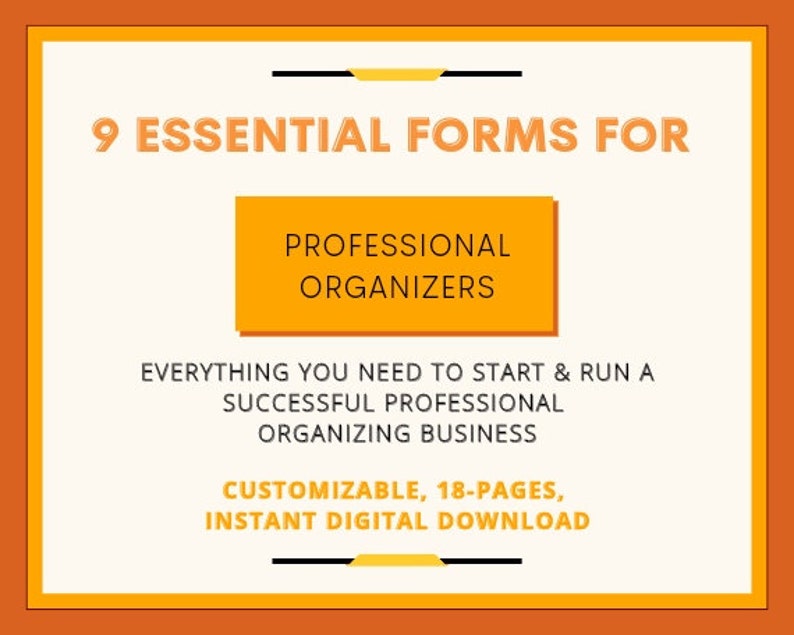 Professional Organizers, 9 Essential Forms, Template Bundle, Client ...