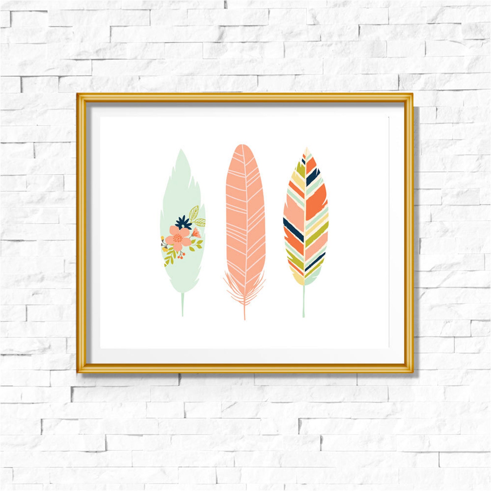 DIY Tribal Nursery Print Feathers Print Feathers Art Boho | Etsy