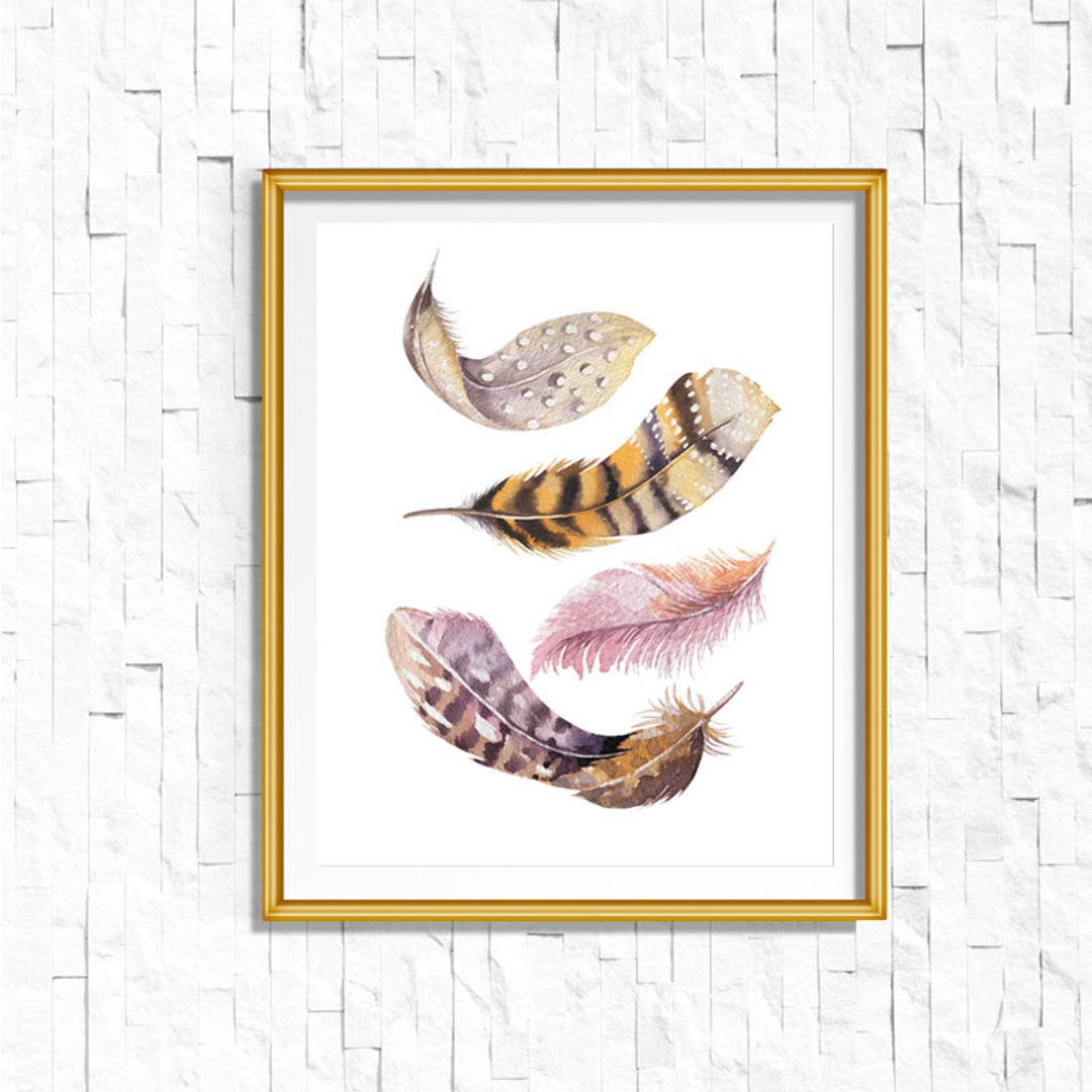 Instant Download Printable Bohemian Feathers Print Boho Wall Art ...