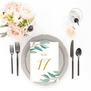 Eucalyptus Bohemian Floral Table Numbers 4x6 and 5x7 Wedding Table ...
