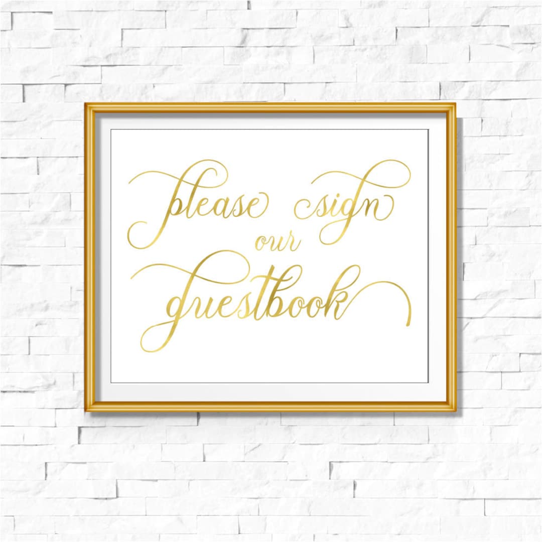 DIY PRINTABLE Gold Sign Our Guestbook Instant Download - Etsy
