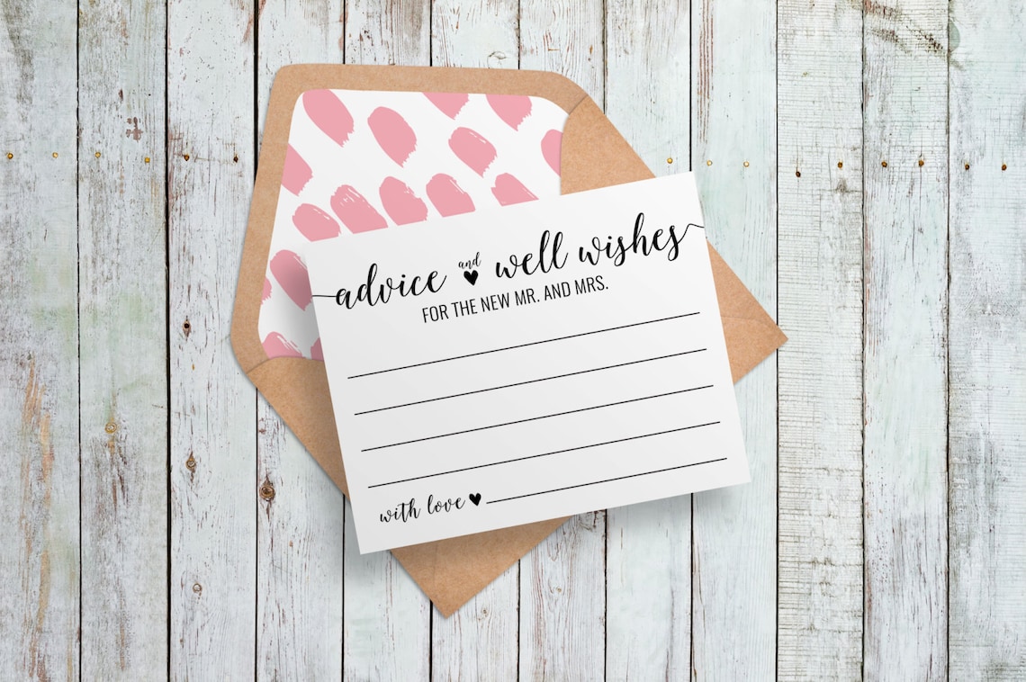 DIY PRINTABLE Advice and Wishes Cards Instant Download | Etsy