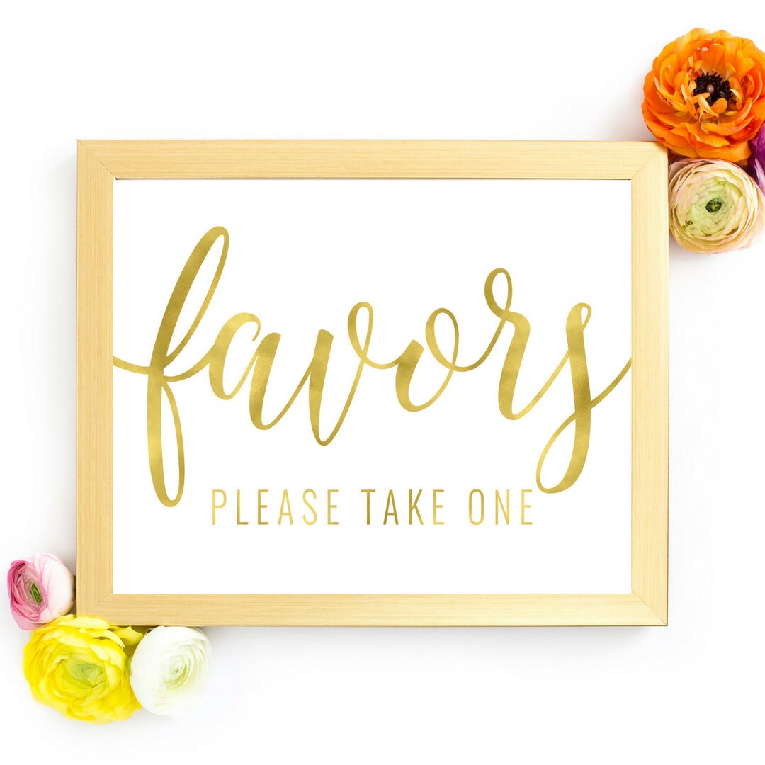 DIY PRINTABLE Gold Wedding Favors Sign Instant Download - Etsy