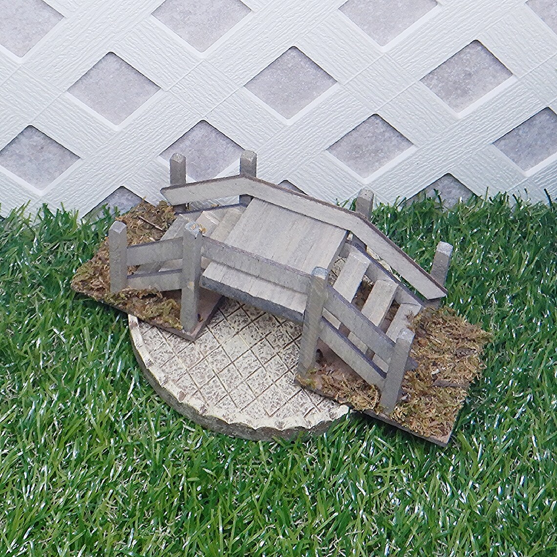 Mini Garden Wooden Bridge Miniature Gardening Figurine / | Etsy