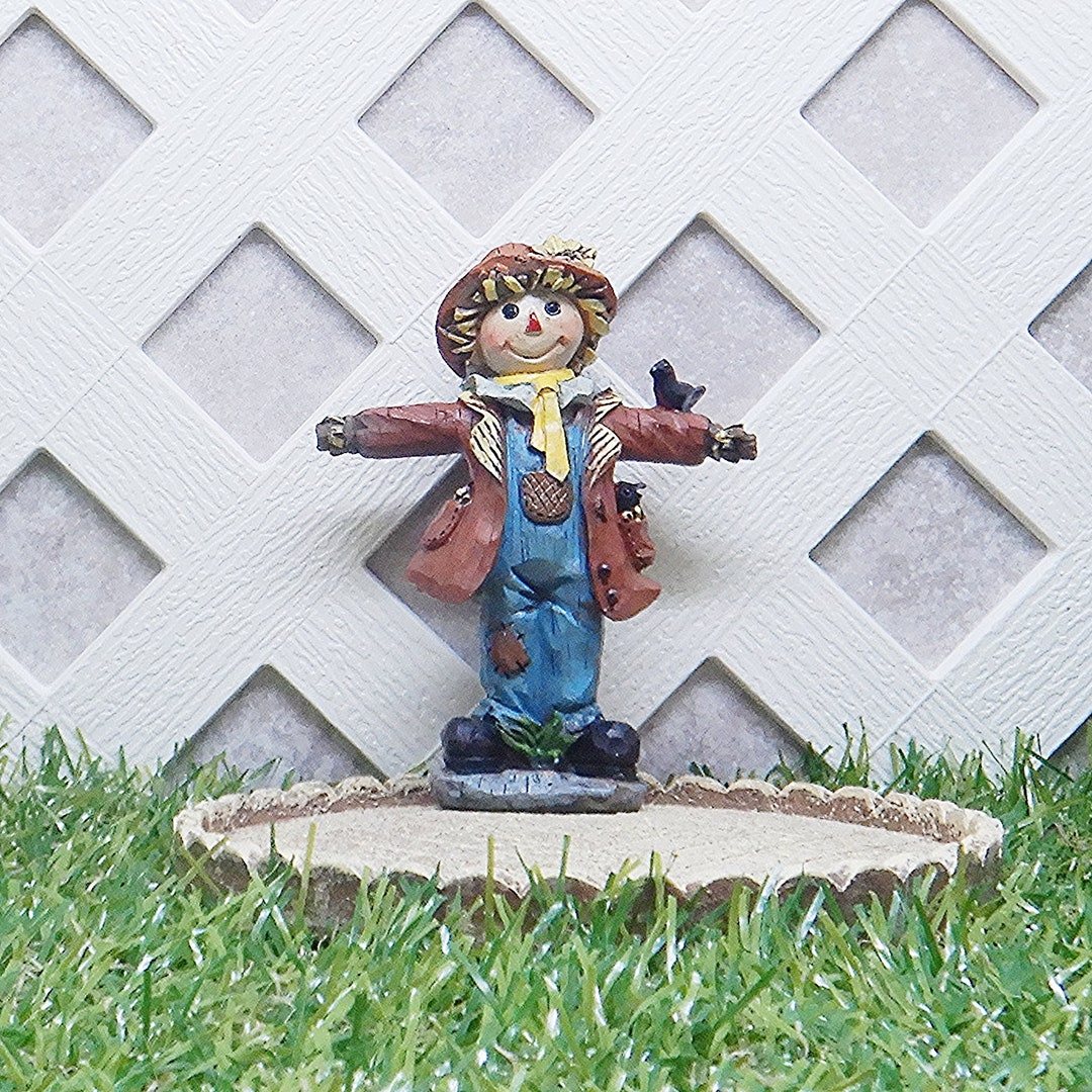 Scarecrow Fairy Garden Miniature Mini Garden Figurine Fall - Etsy