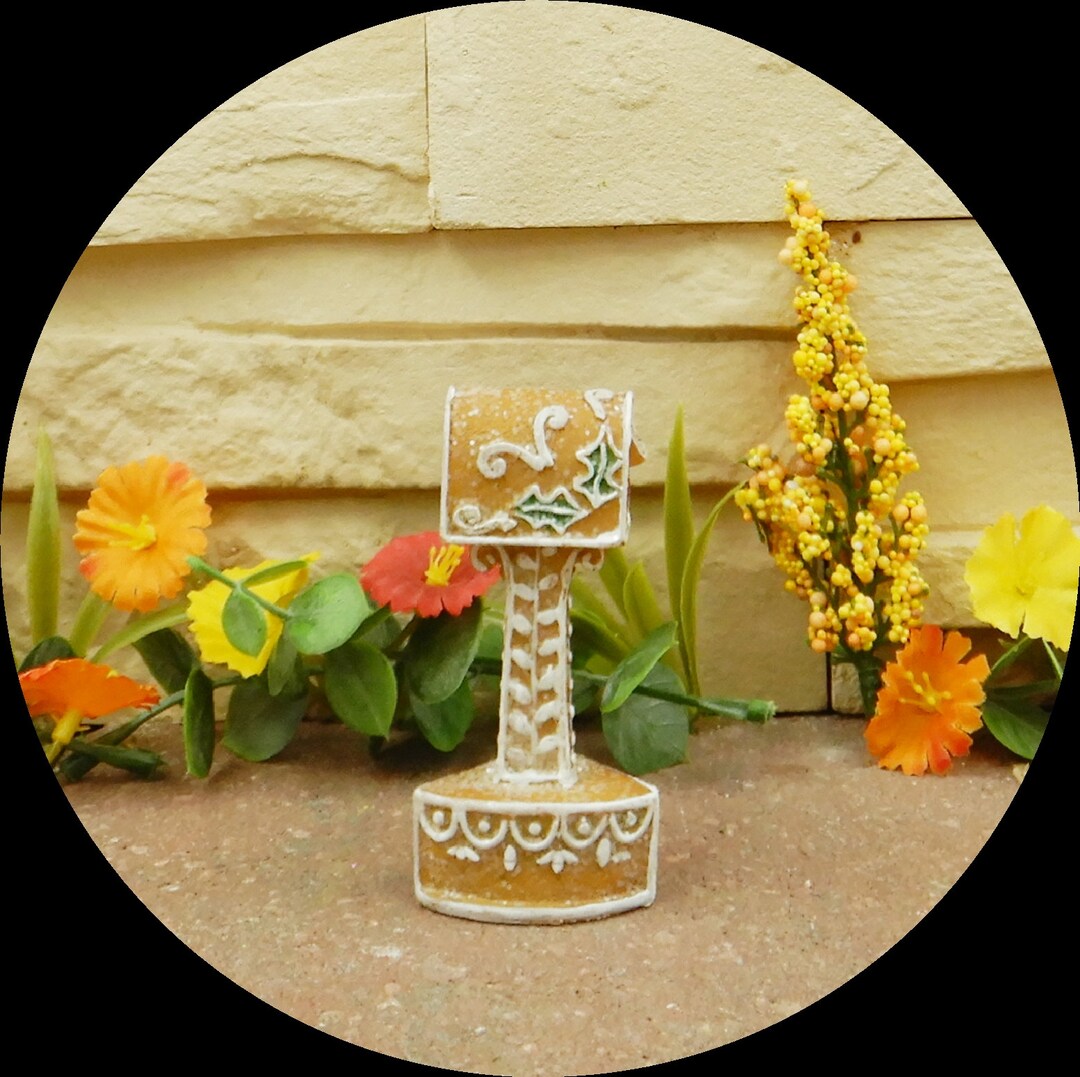 RARE FIND / Gingerbread Post Box / Fairy Garden Miniature - Etsy