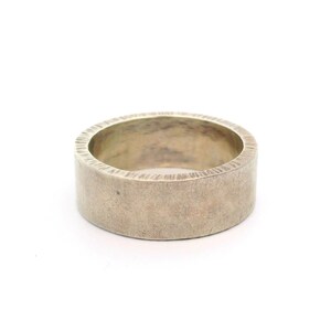 Men's Sterling Silver Coin Edge Textured Flat Top Plain Stack Band Ring ...