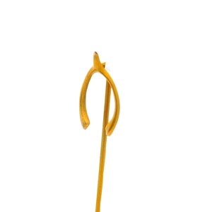 Antique Art Nouveau 14k Yellow Gold Matte Finish Petite Wishbone Stick ...