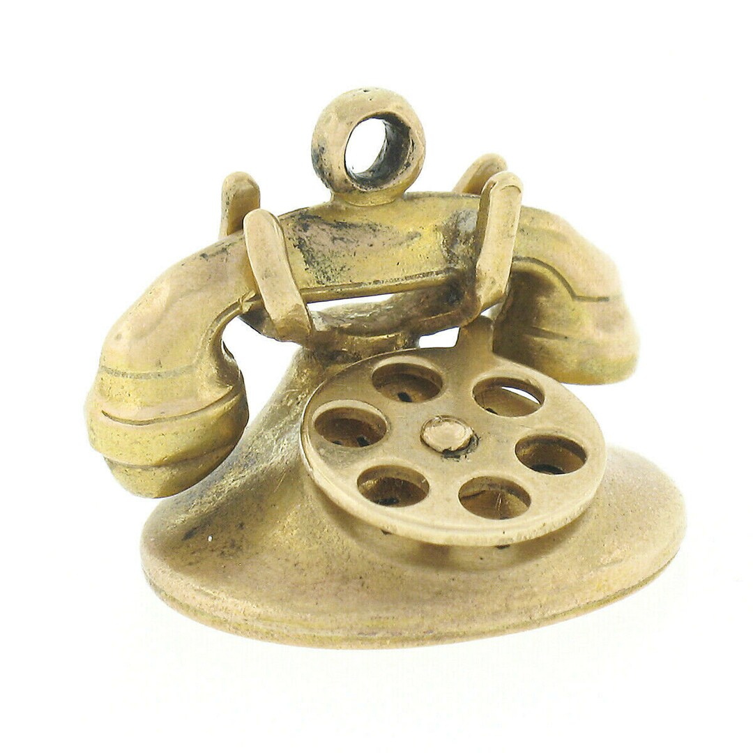 Vintage 14k Yellow Gold Mechanical Spin "i Love U" Rotary Dial ...