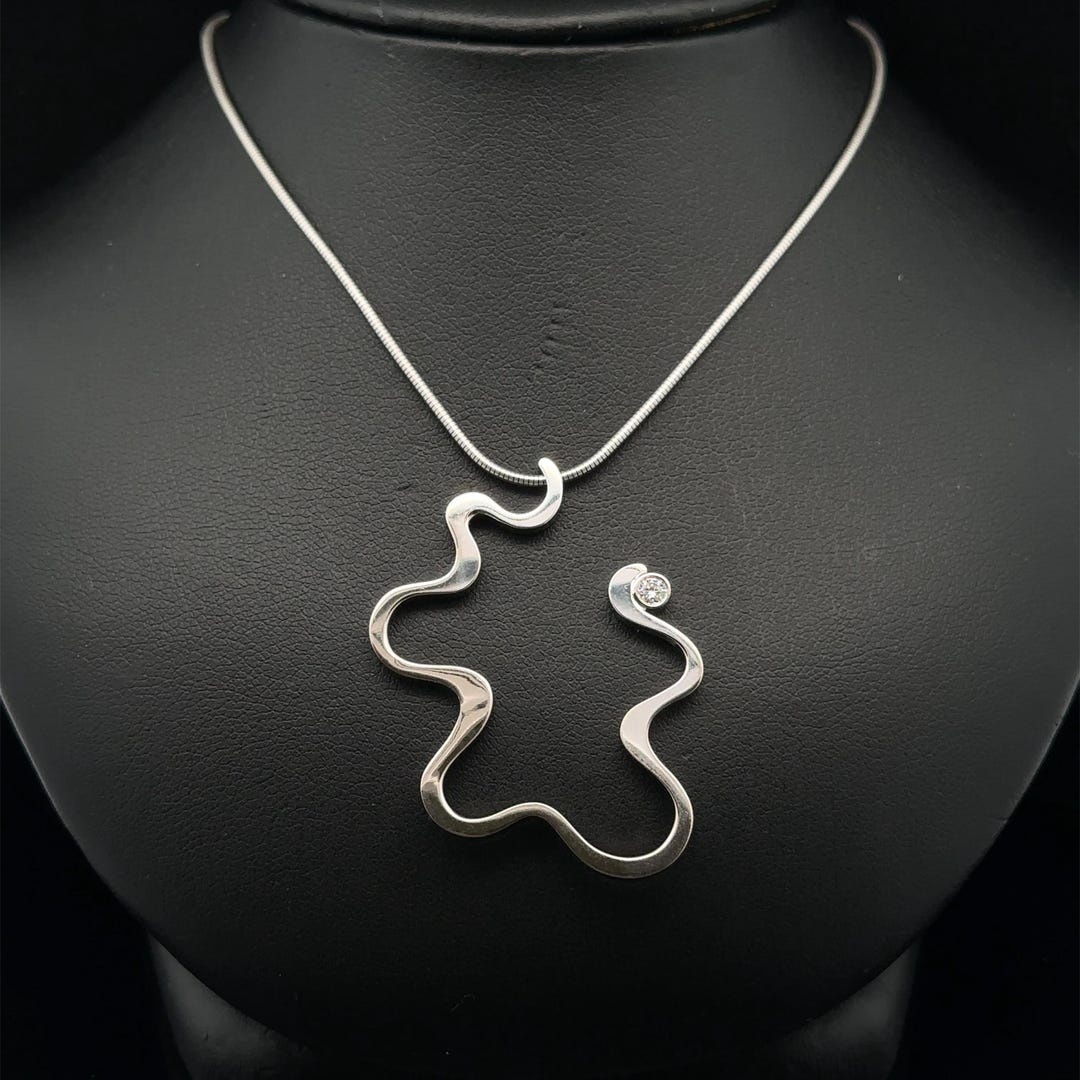 Tiffany & Co. Frank Gehry 18k White Gold Diamond Equus Squiggle Pendant ...