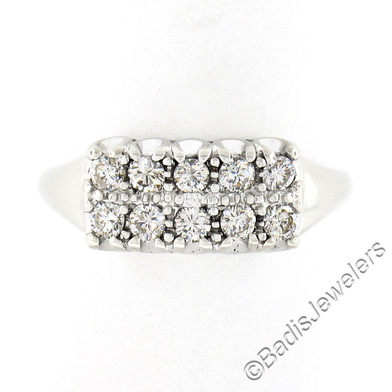 Two Row Diamond Ring - Etsy