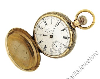 Antique *1902* 14k Yellow Gold “american Waltham Watch Co” Double ...