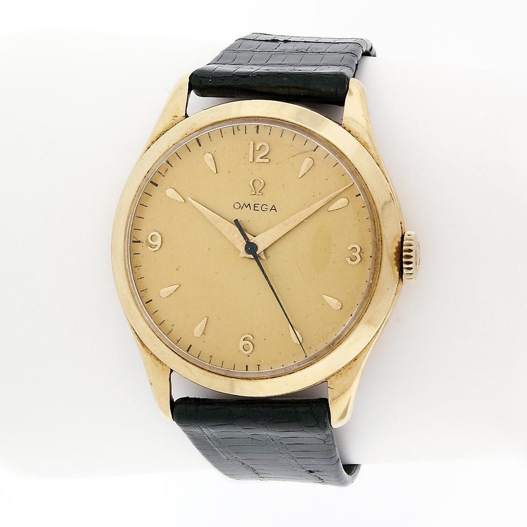 Vintage 1949 18k Gold Omega Trésor 17j Mechanical Wrist Watch 2624 ...