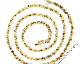 14k Gold Thin Barrel Clasp Rope Chain - Etsy