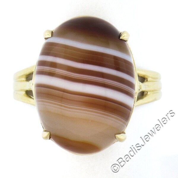 Banded Agate Ring - Etsy