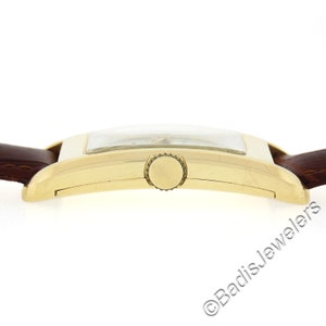 Vintage Movado 14k Yellow Gold Rectangular Curved Mechanical Wind Watch ...