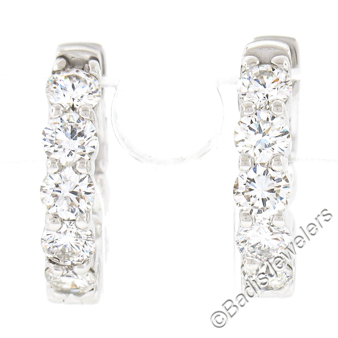 NEW Classic 14k White Gold 1.23ctw 10 Round Brilliant Cut Shared Prong ...