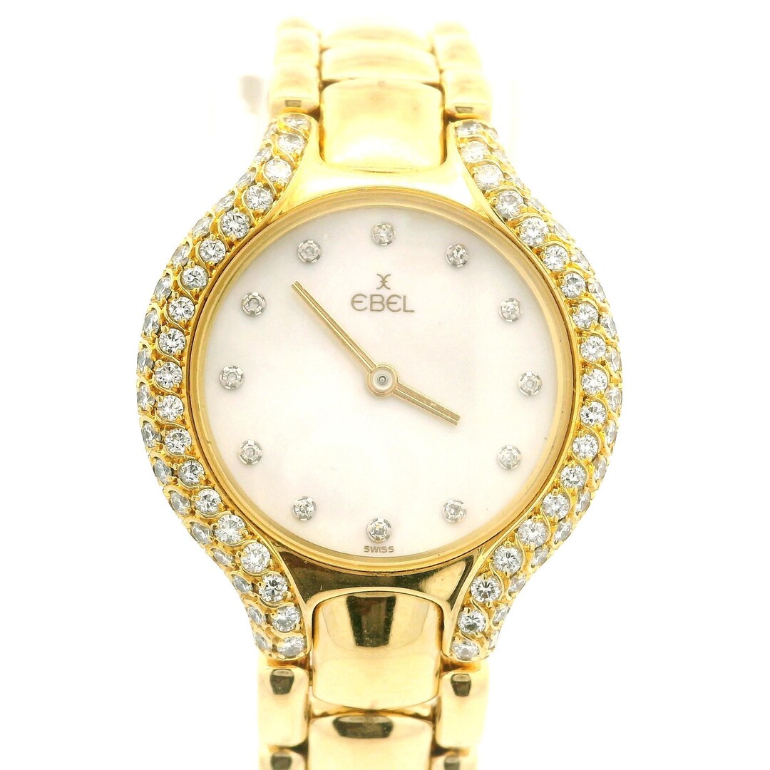 Ebel Beluga 18k Yellow Gold Wrist Watch Mother of Pearl Diamond Dial ...