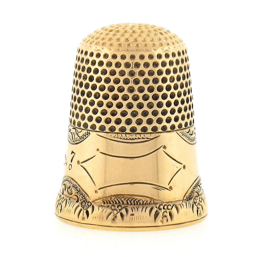 Antique 14K Rosy Yellow Gold Detailed Engraved Collectible Sewing ...