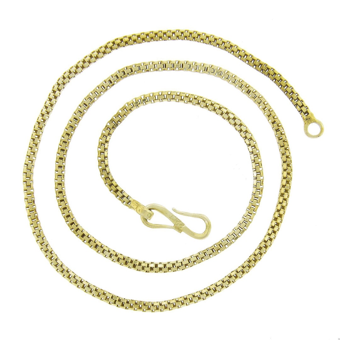 22k Yellow Gold 19 Popcorn Like Tube Link Chain Necklace W/ Sister Hook ...