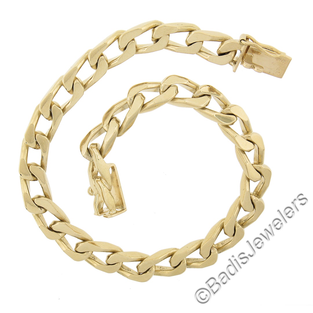 Spanish Unisex Solid 18k Yellow Gold 5.7mm 7" Cuban Curb Link Chain ...
